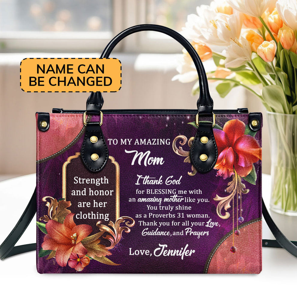 To My Amazing Mom - Sweet Personalized Leather Handbag NUM384 ...